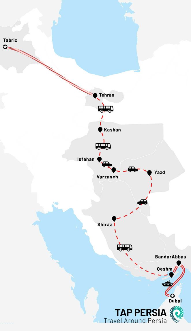 15 Days Adventure Tour – Turkey to Dubai | TAPPersia